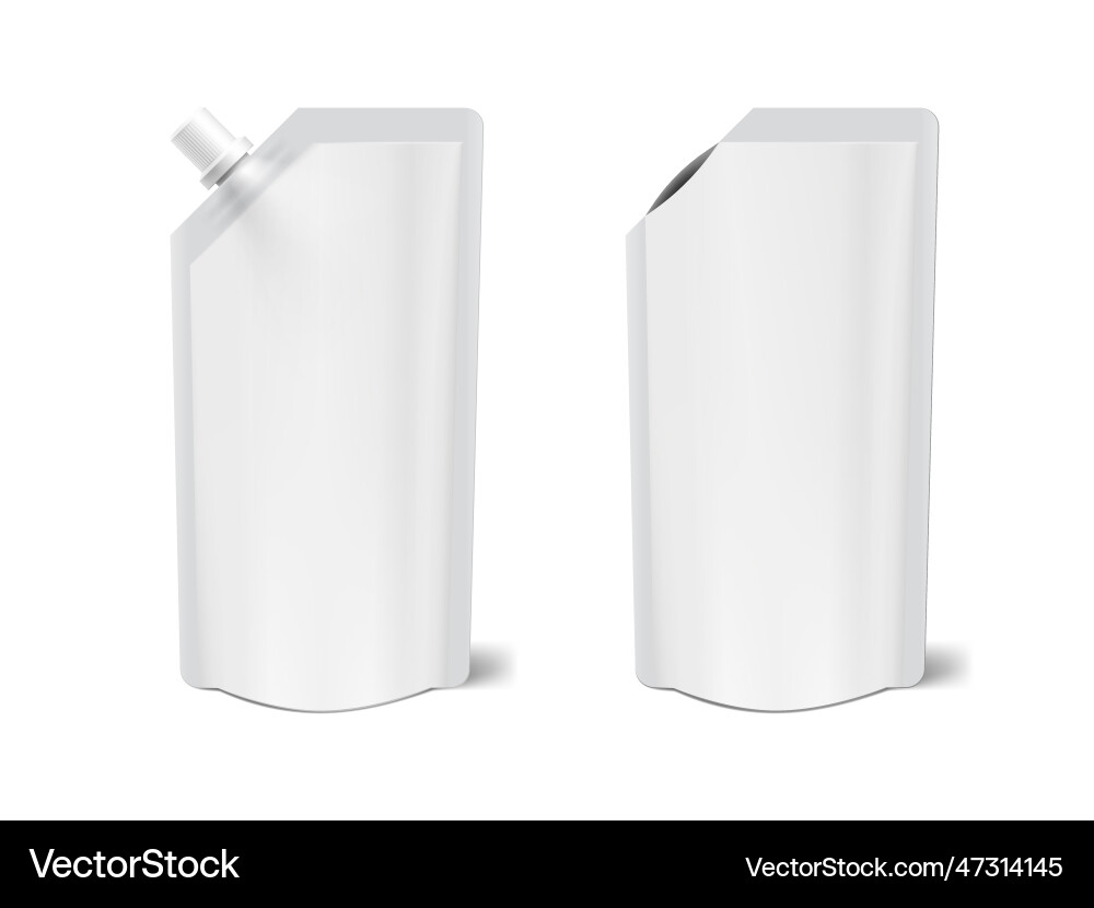 Realistic blank clear spout pouch doy bag Vector Image