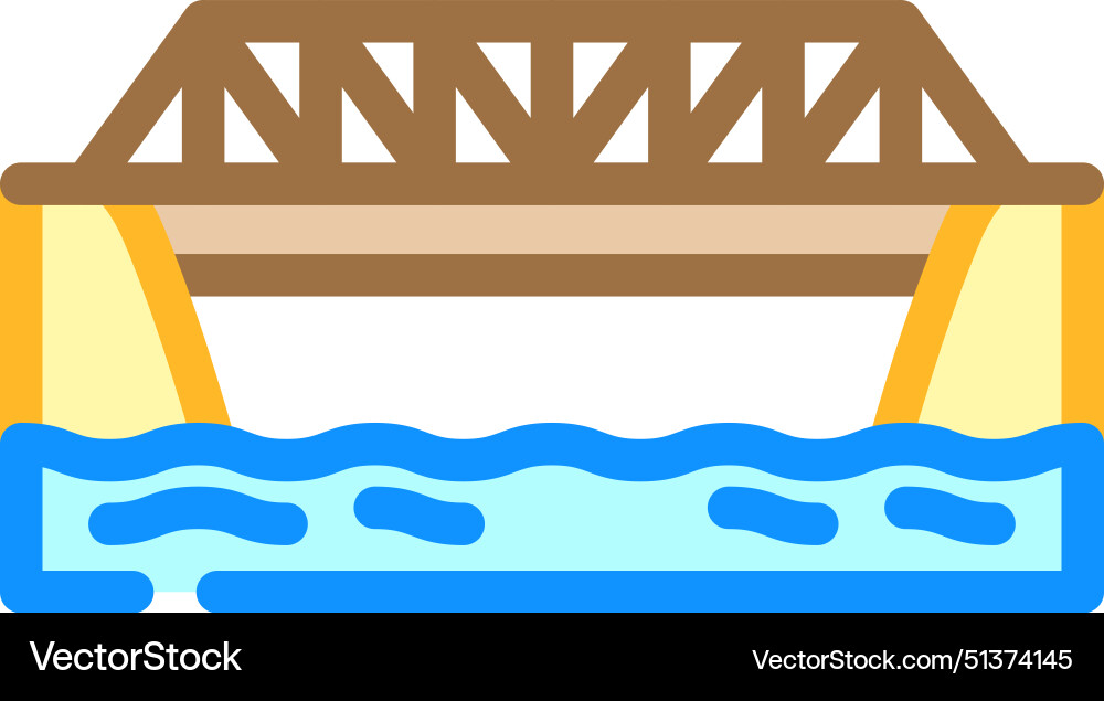 Truss bridge color icon Royalty Free Vector Image