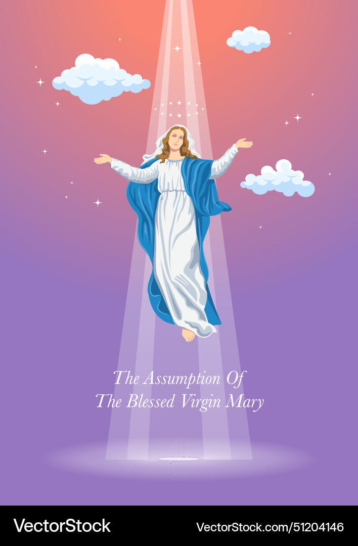 Assumption of virgin mary Royalty Free Vector Image