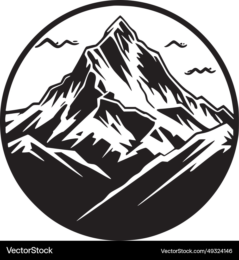 Bergbereich - minimalistische und einfache Silhouette