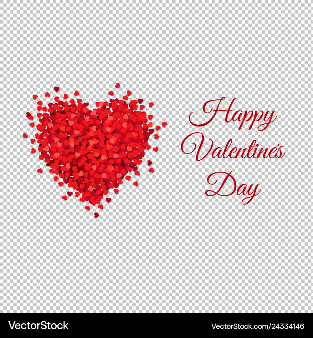 Card with red heart transparent background Vector Image
