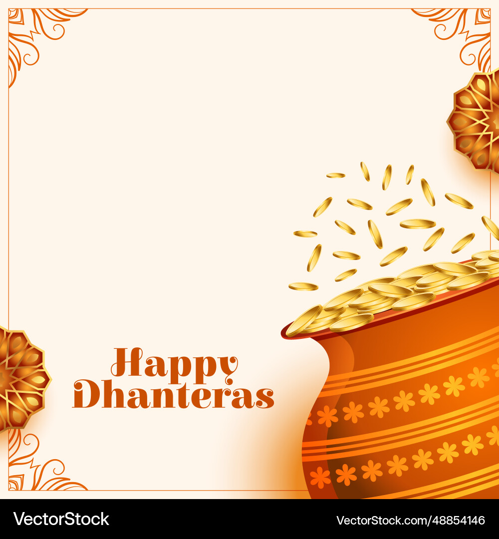 Elegant happy dhanteras religious background Vector Image