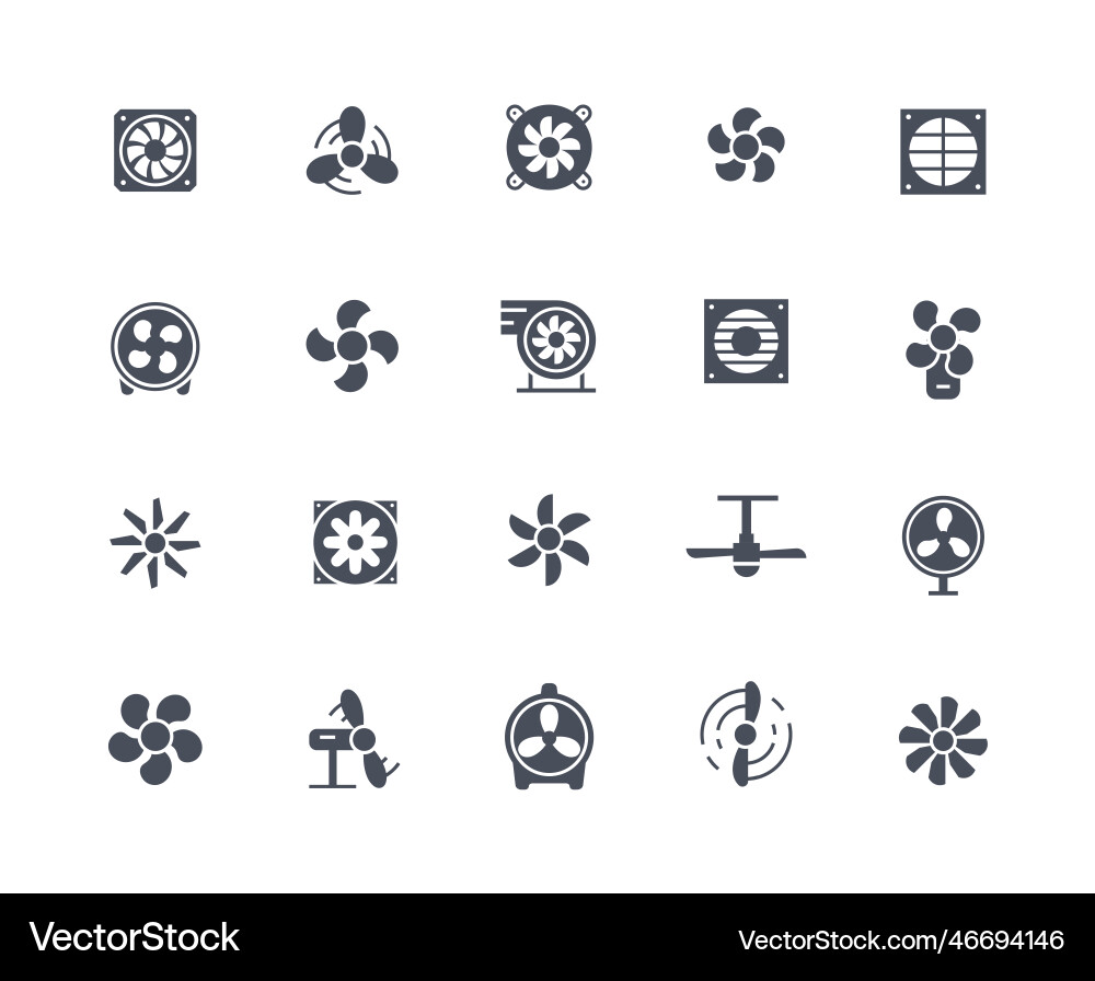 Fan-Symbole schwarzer Satz Lizenzfreies Vektorbild