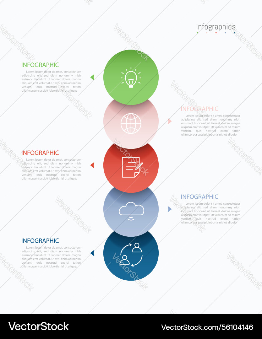 Infographic 5 options design elements Royalty Free Vector