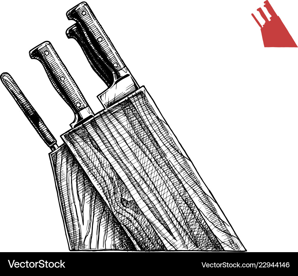 Knife block Royalty Free Vector Image - VectorStock