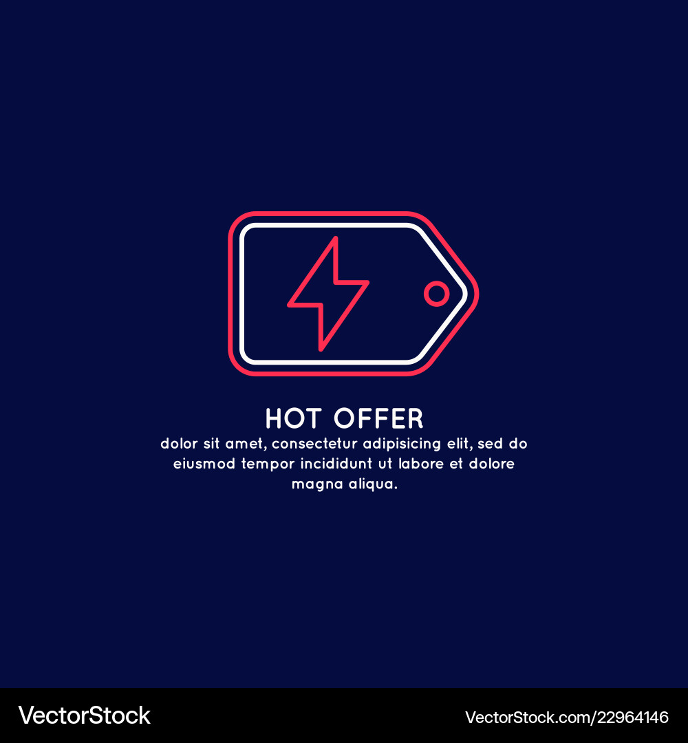 Linear shortcut icon for discounts on a dark Vector Image