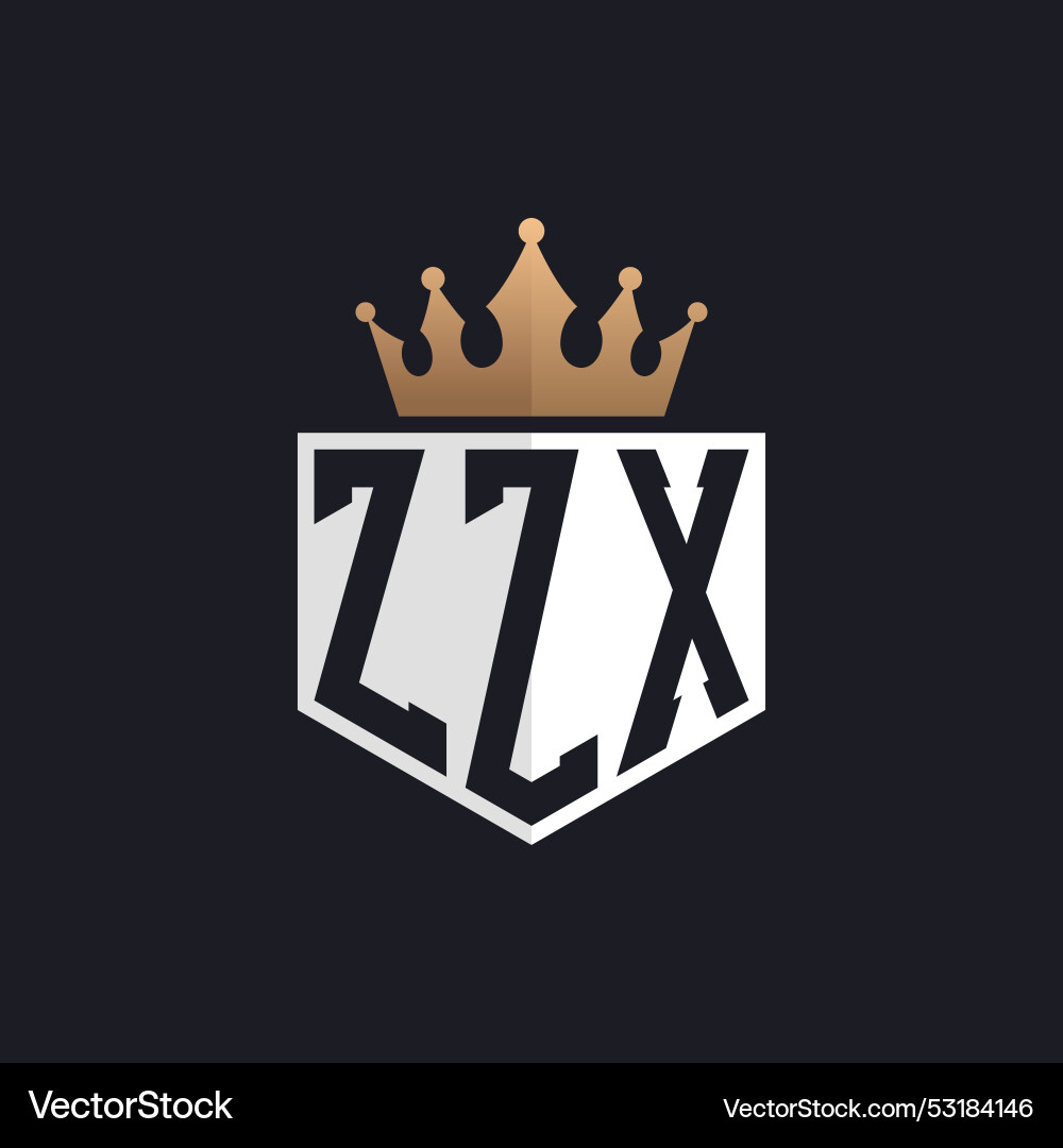 Luxury zzx logo with crown elegant initials Vector Image