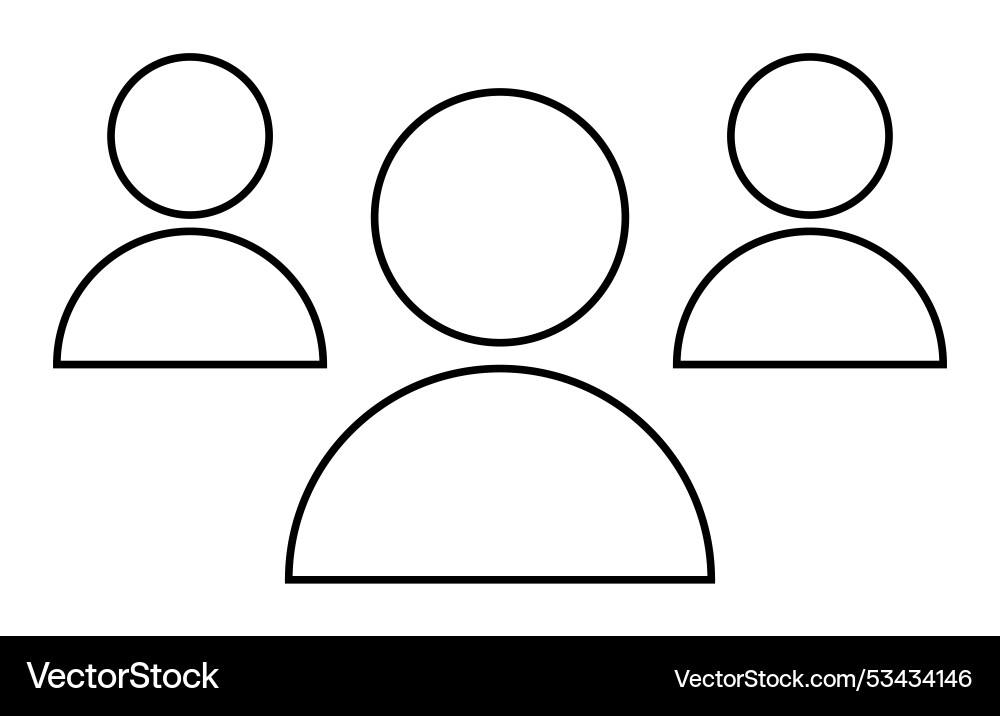 Minimalistic line art of three people representing