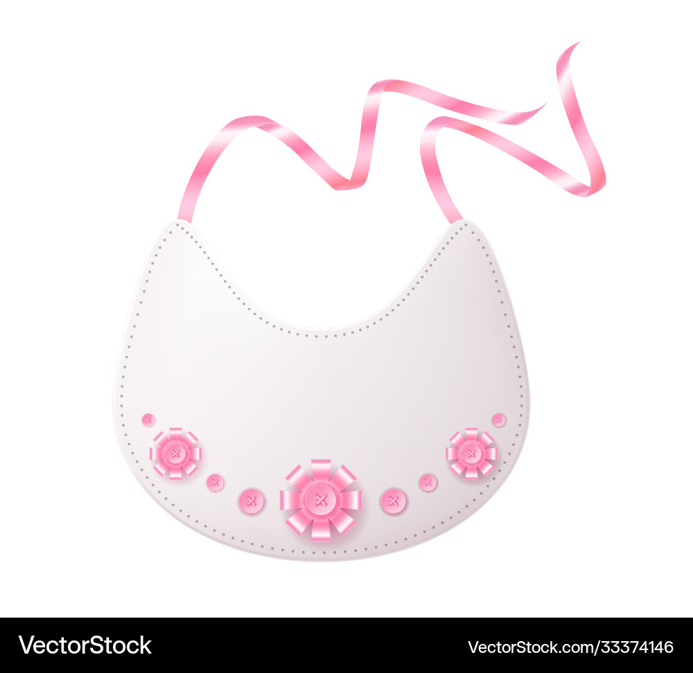 Realistic baby bib 3d icon feeding cloth Vector Image