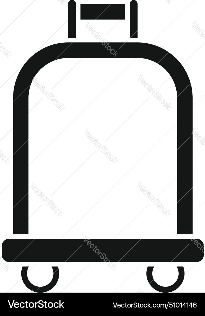 Solid luggage trolley icon simple metal Royalty Free Vector