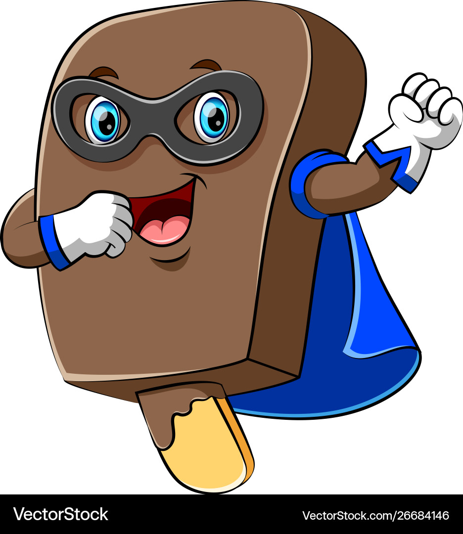 Superhero Ice Cream Cartoon Royalty Free Vector Image