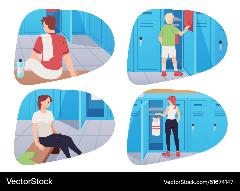 Athletes changing clothes Royalty Free Vector Image