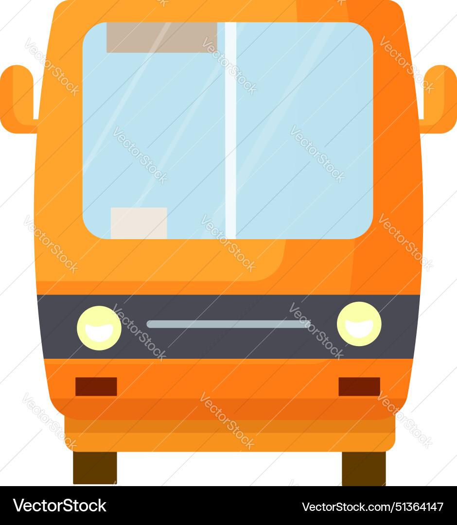 Cartoon city bus front view Royalty Free Vector Image
