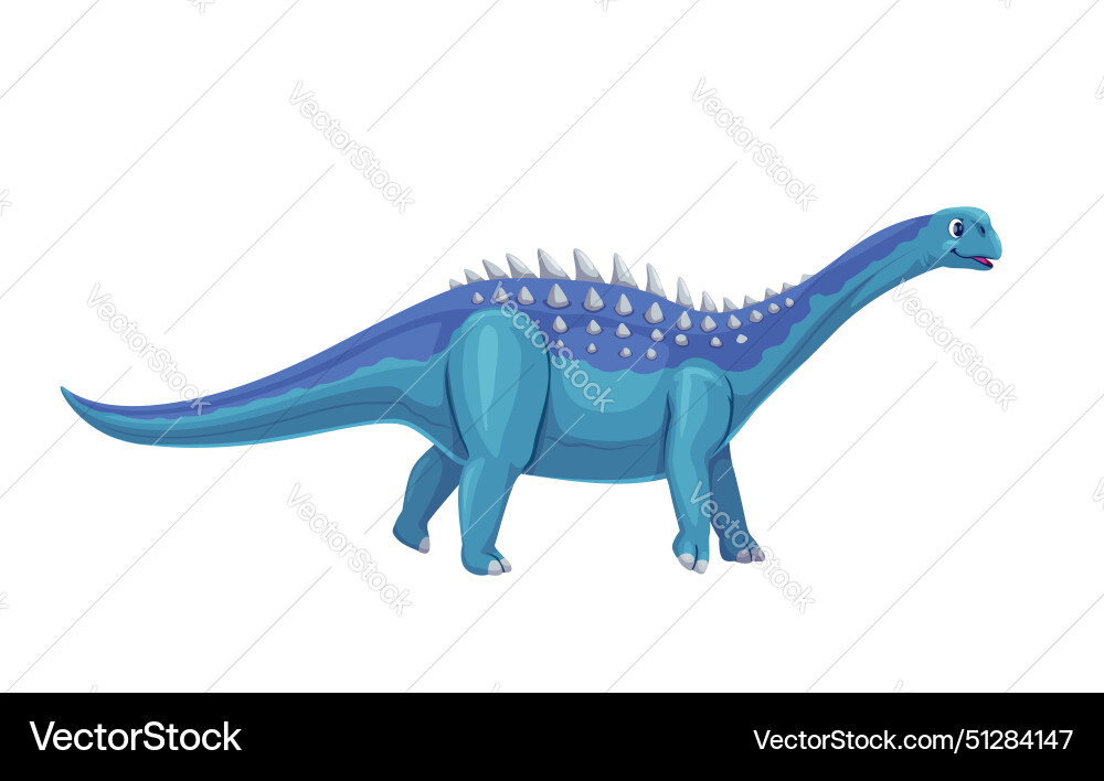 Cartoon dinosaur ampelosaurus or dino character Vector Image