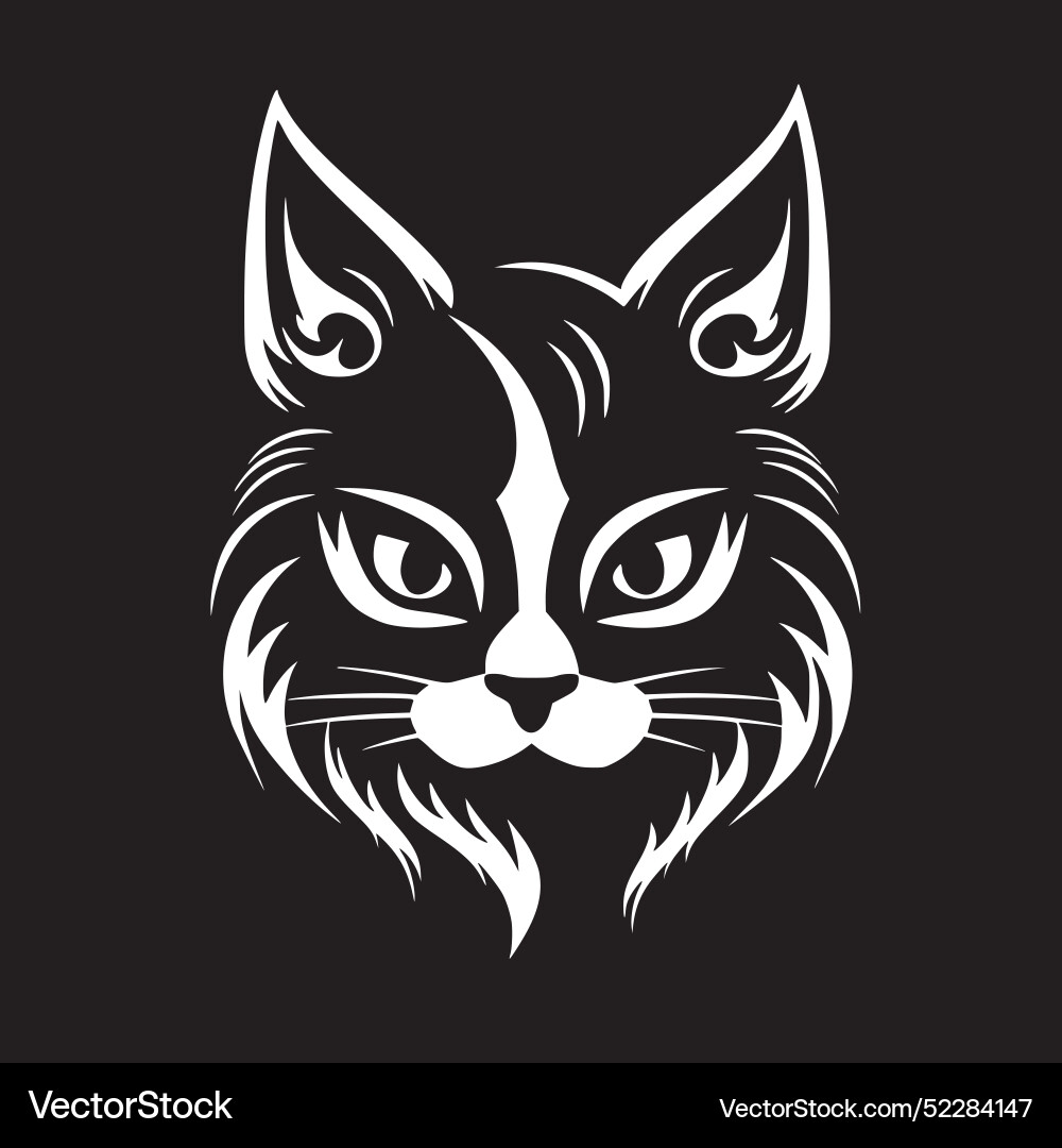 Cat - black and white Royalty Free Vector Image