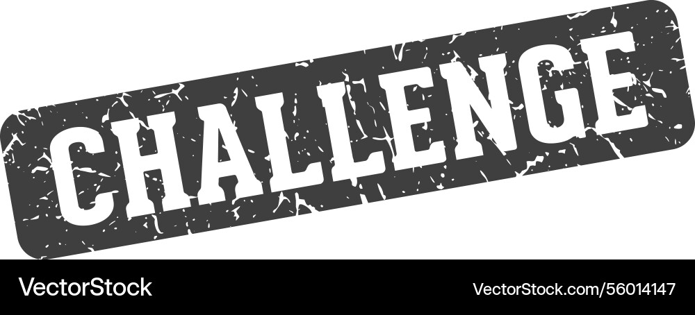 Challenge rectangular sign stamp Royalty Free Vector Image