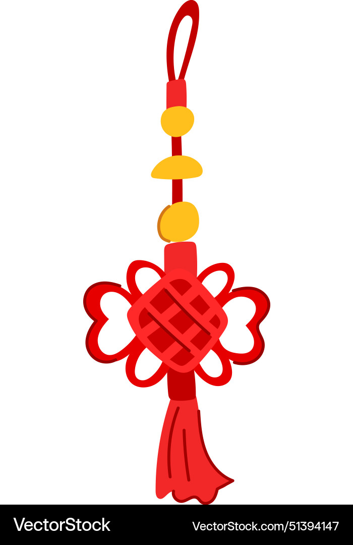 Cloud chinese lucky knot cartoon Royalty Free Vector Image