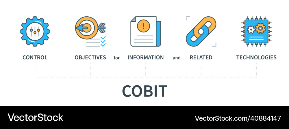 Cobit concept with icons control objectives Vector Image
