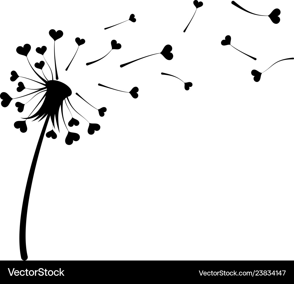 Dandelion with hearts Royalty Free Vector Image