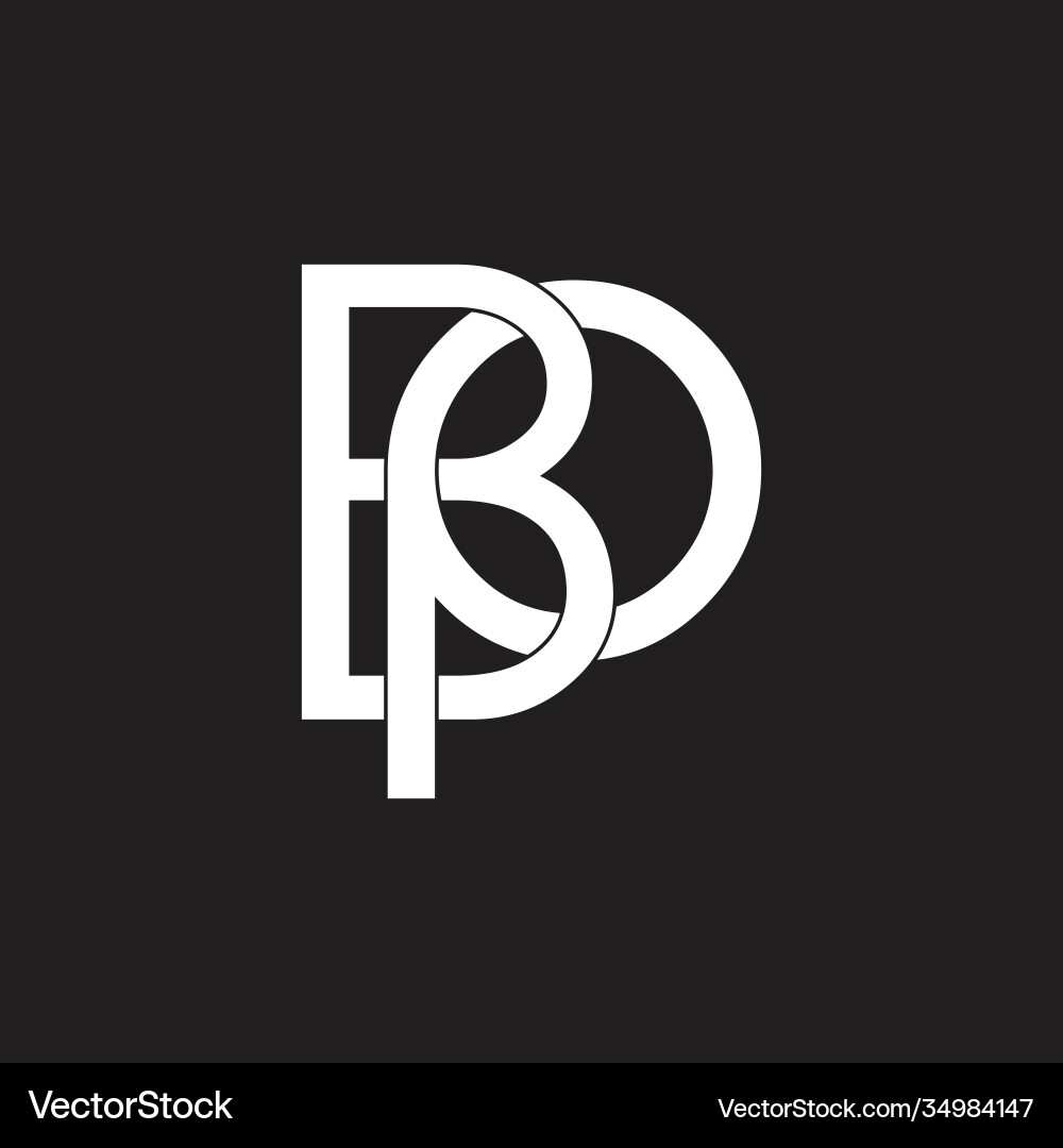 Letters bp linked monogram line logo Royalty Free Vector