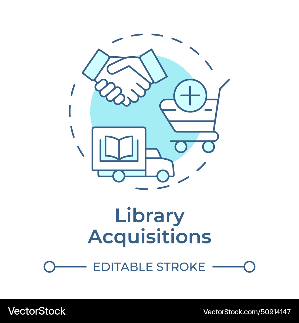 Library acquisitions soft blue concept icon Vector Image