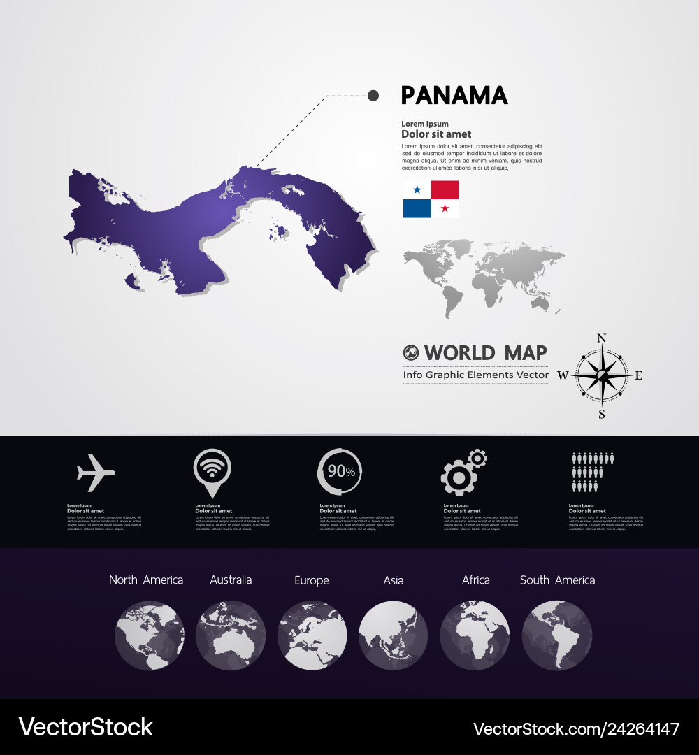 Panama map Royalty Free Vector Image - VectorStock