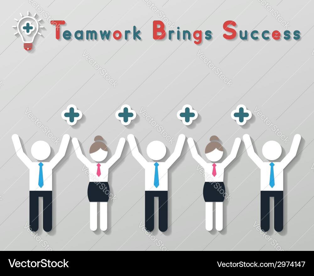 Positive thinking teamwork business concept Vector Image