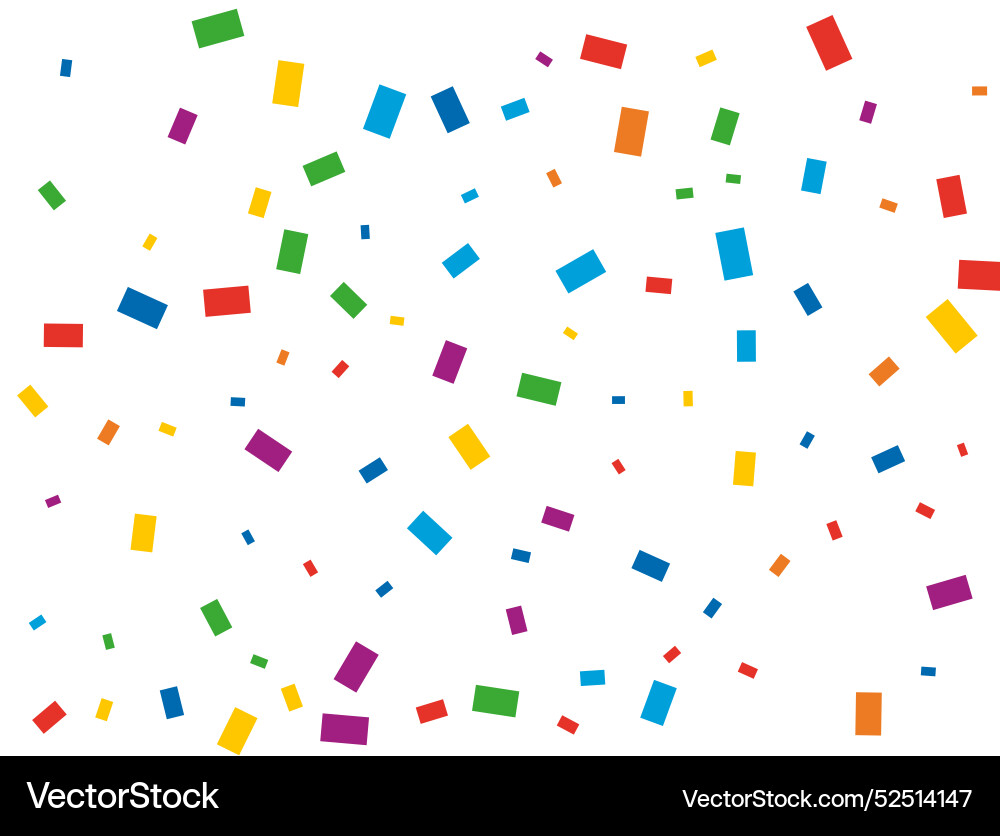 Rainbow rectangular confetti celebration Vector Image