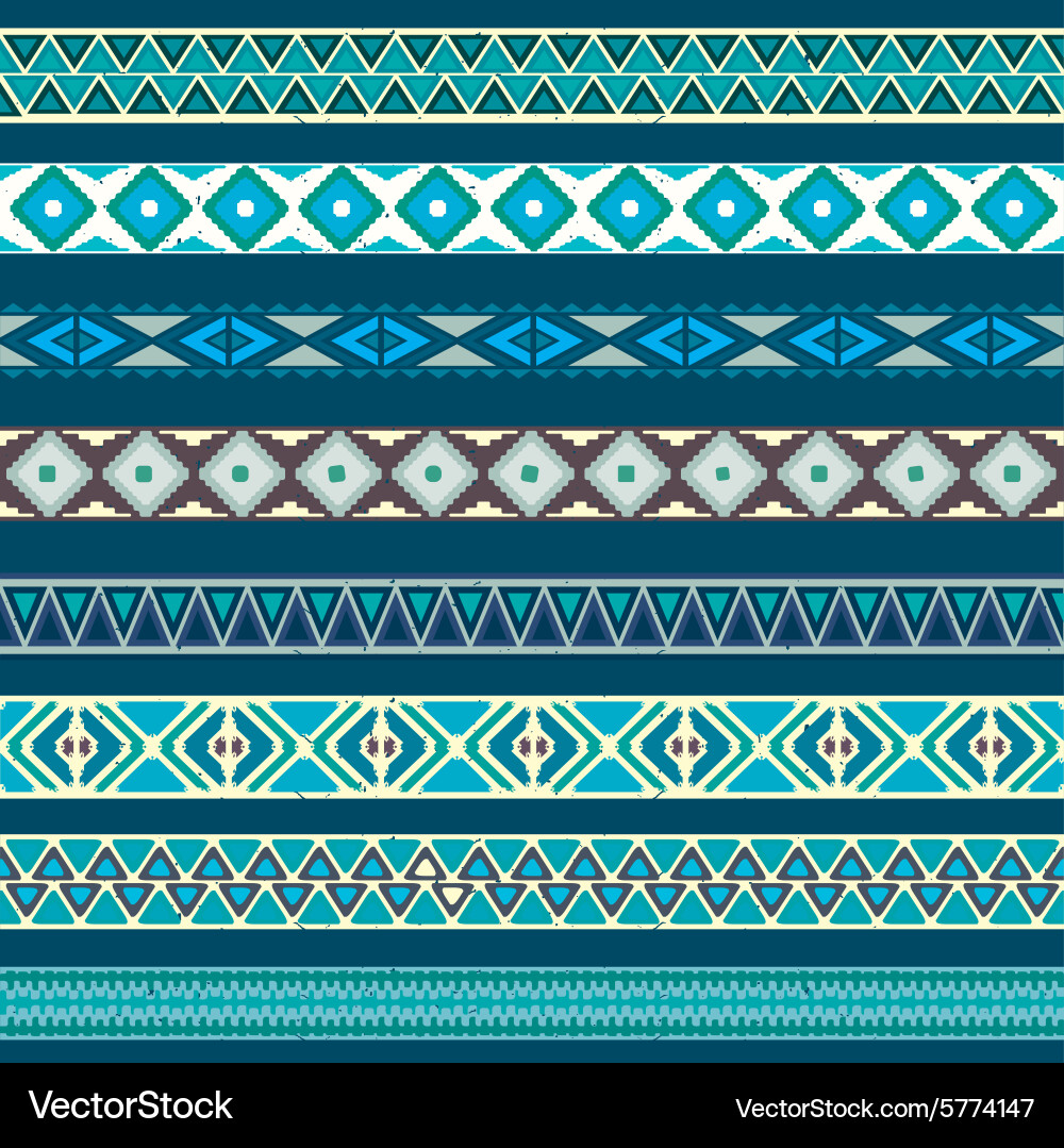 Seamless pattern borders tribal set Royalty Free Vector