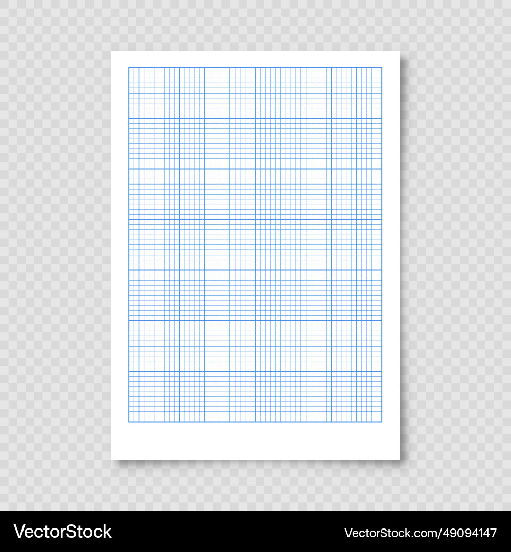 Sheet of graph paper with grid millimeter Vector Image