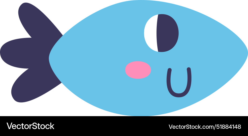 Cartoon fish hand drawn Royalty Free Vector Image