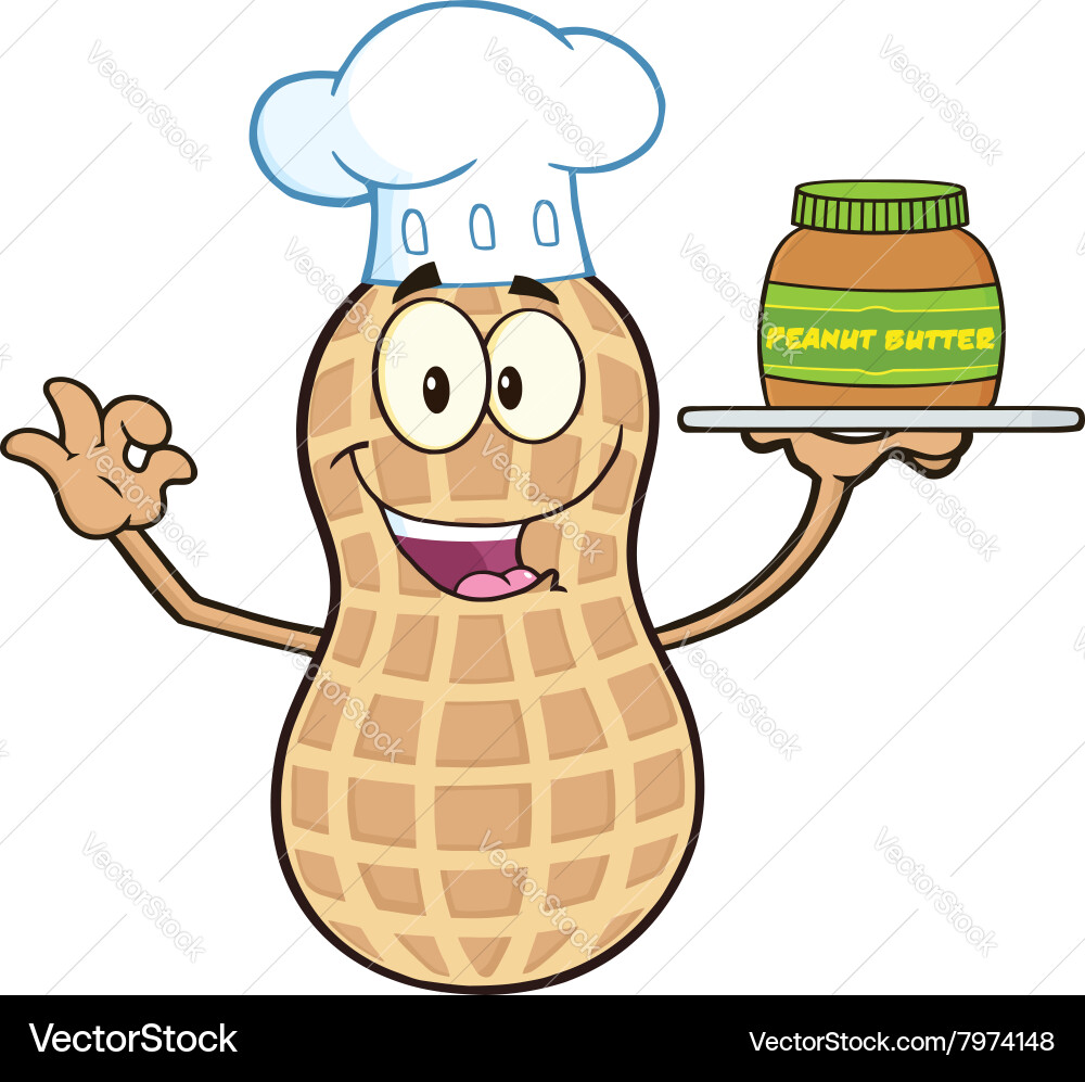 Chef peanut cartoon Royalty Free Vector Image - VectorStock