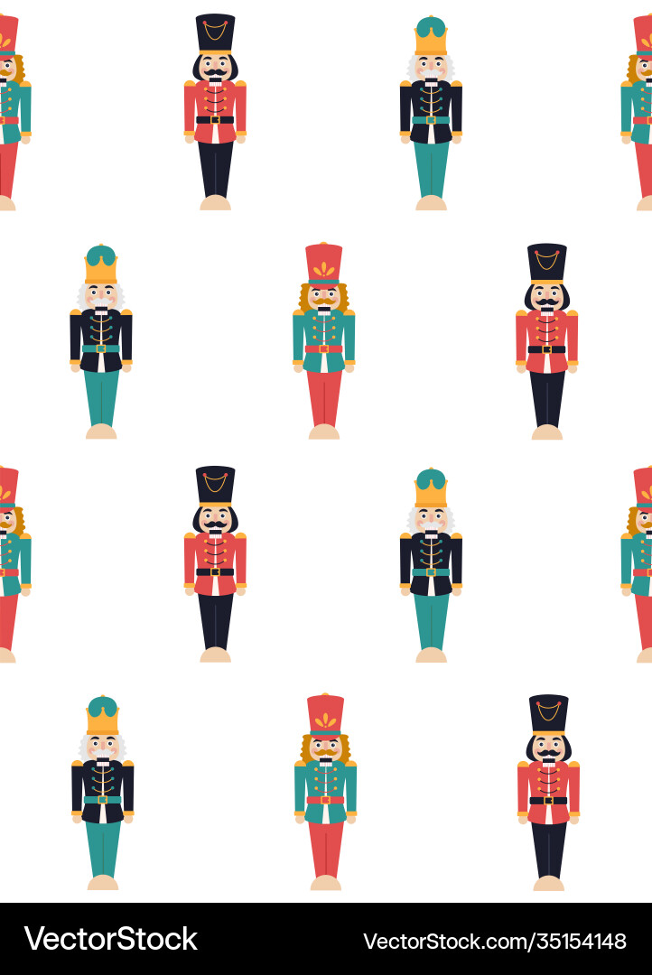 Colorful christmas nutcrackers seamless pattern Vector Image