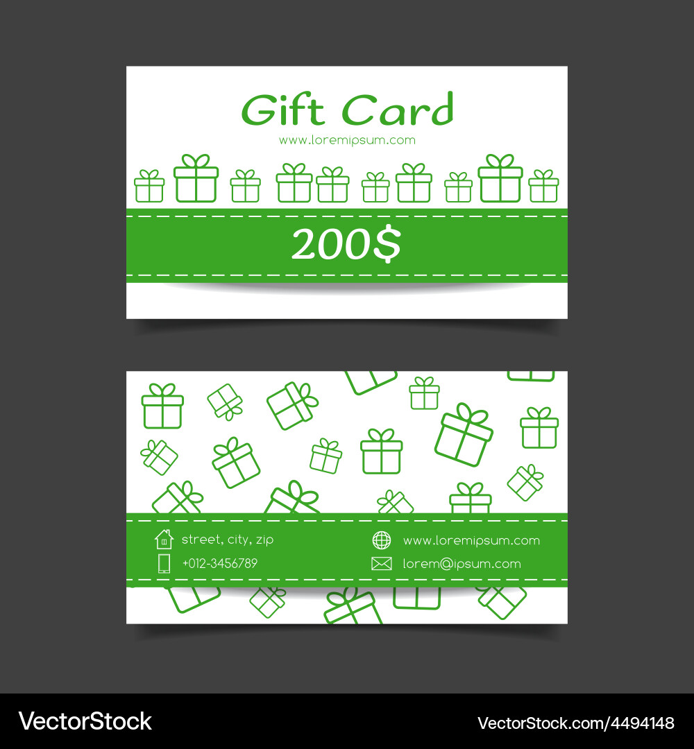 Gift card template Royalty Free Vector Image - VectorStock