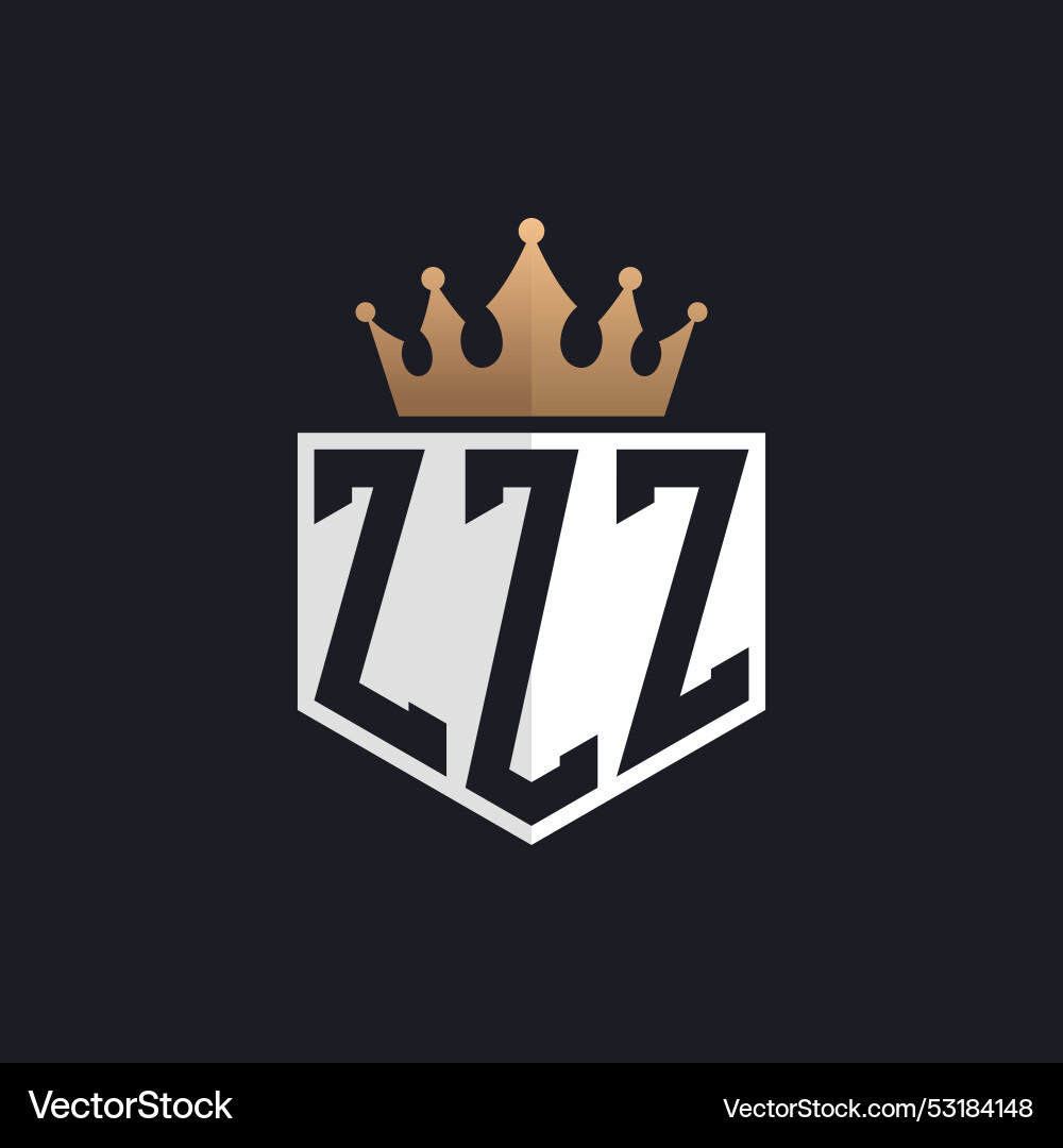Luxury zzz logo with crown elegant initials Vector Image