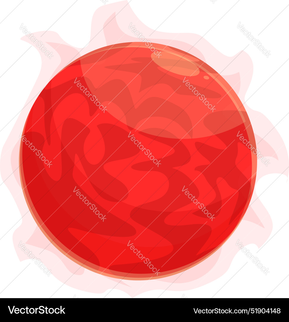 Red hot planet surrounded by solar flare burning Vector Image