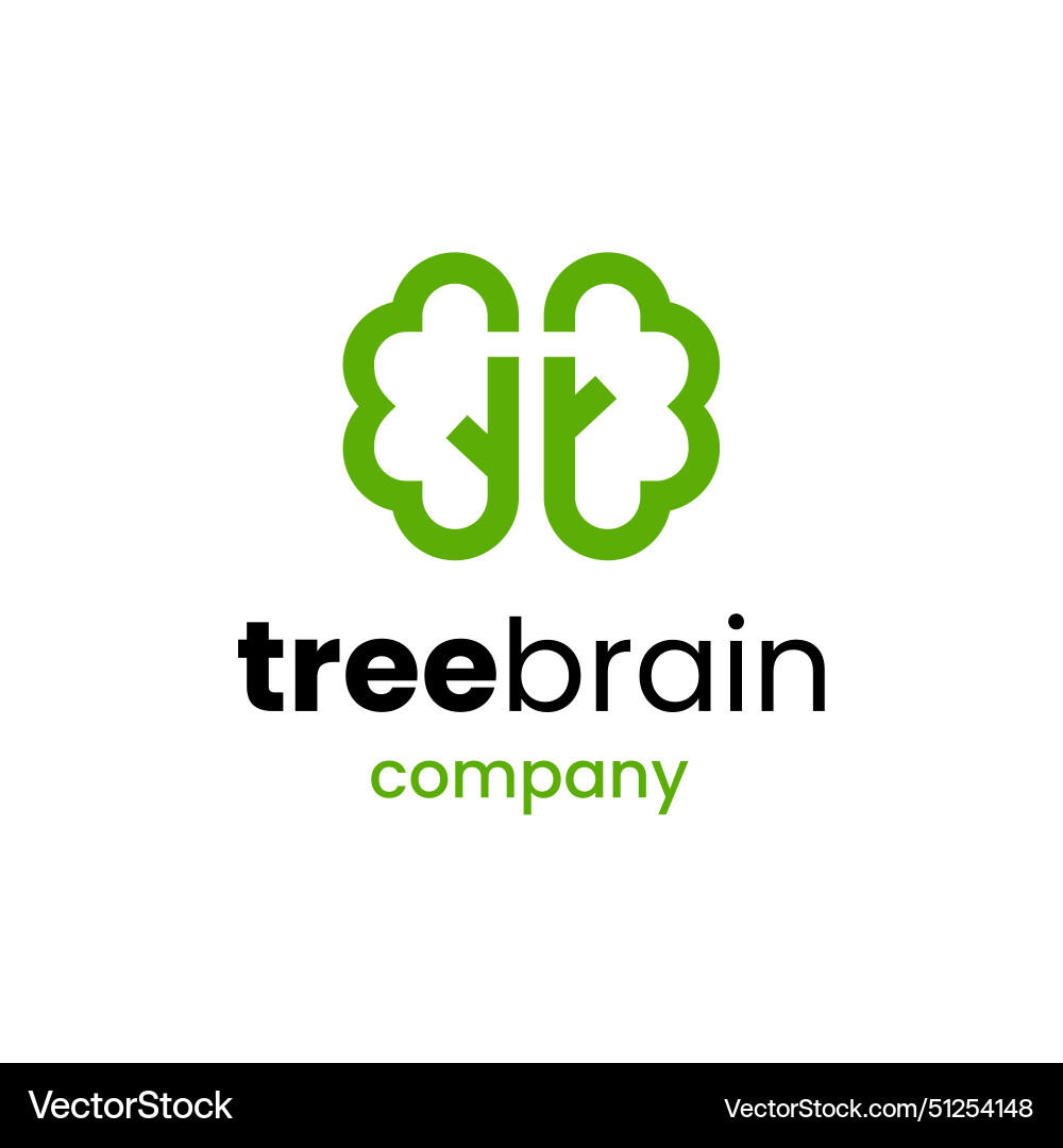 Tree brain icon symbol logo template Royalty Free Vector