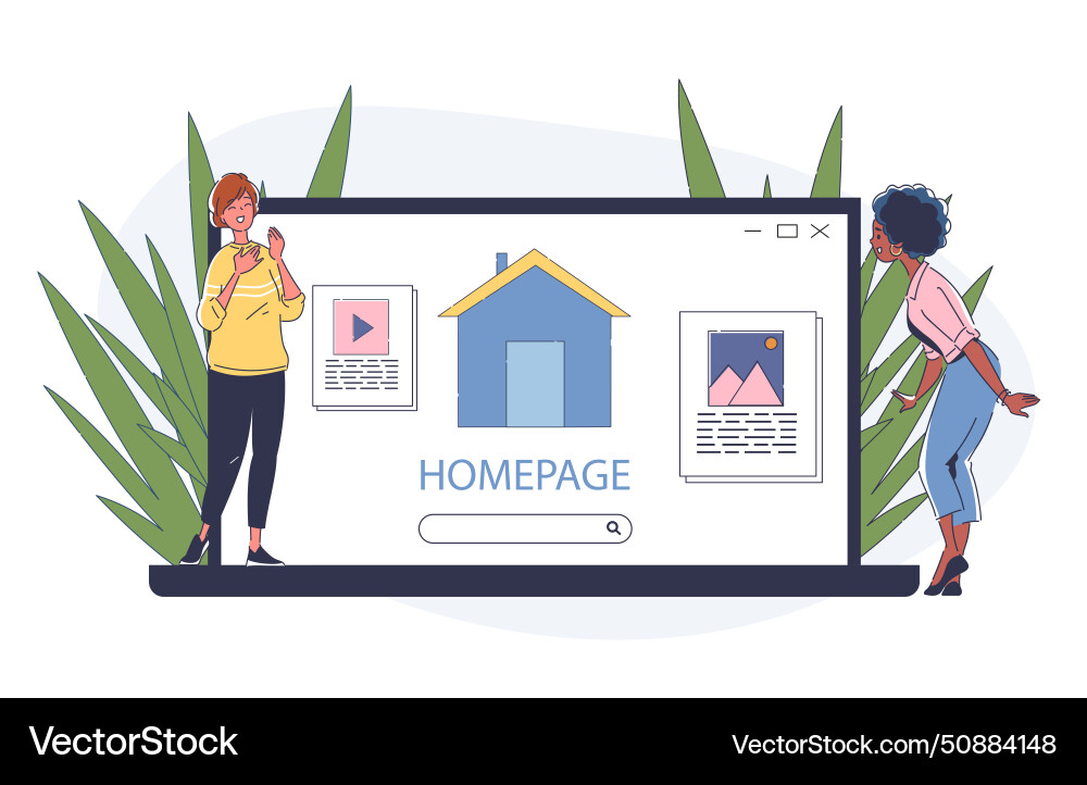 Women with homepage simple Royalty Free Vector Image