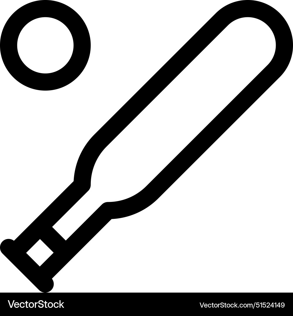 Baseball bat icon thin linear style design Vector Image