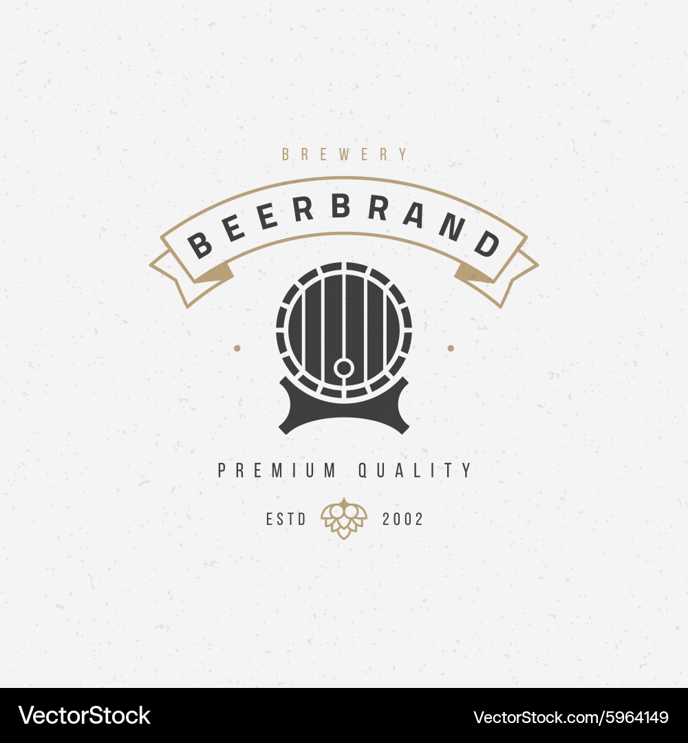 Beer barrel logo or badge design element Vector Image