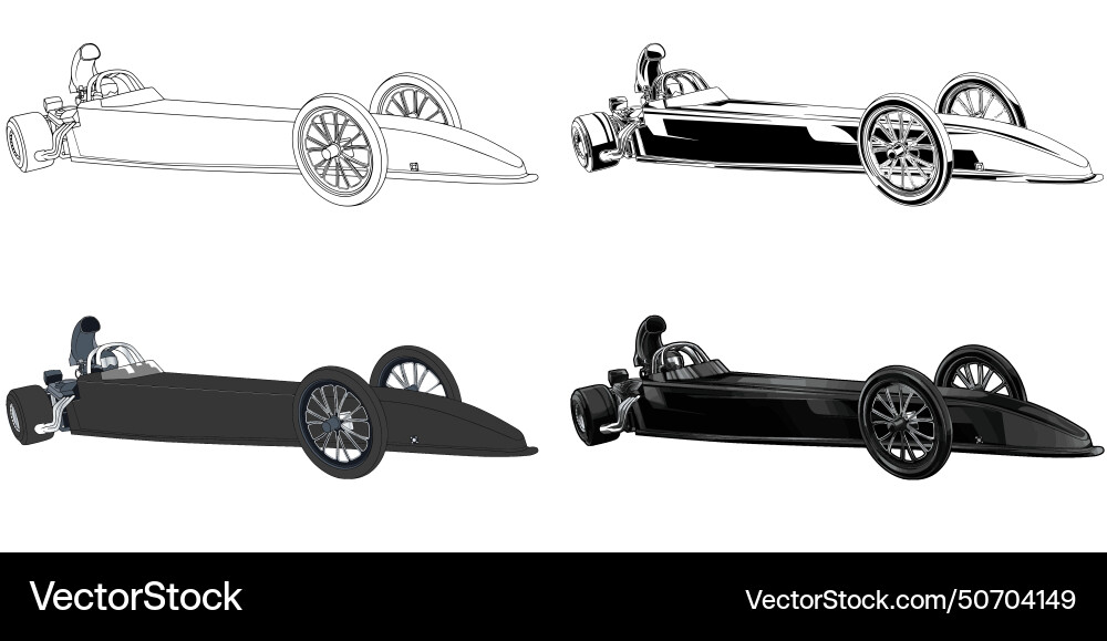 Black drag race with white strip Royalty Free Vector Image