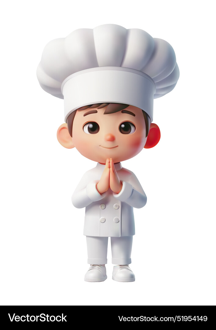 Boy chef cartoon characters stand post Royalty Free Vector