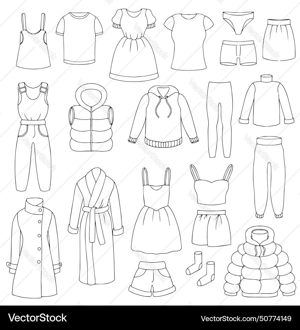 Clothes set Royalty Free Vector Image - VectorStock