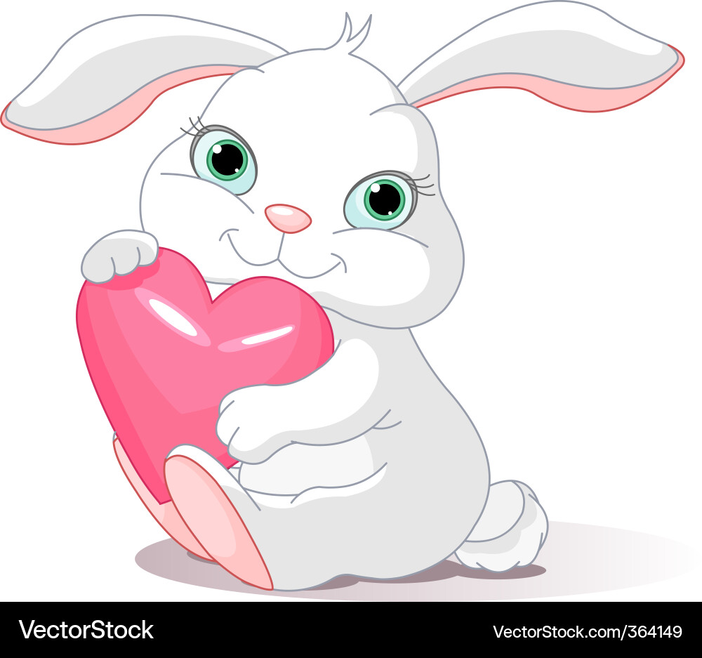 Cute Rabbit with Heart Royalty Free Vector Image