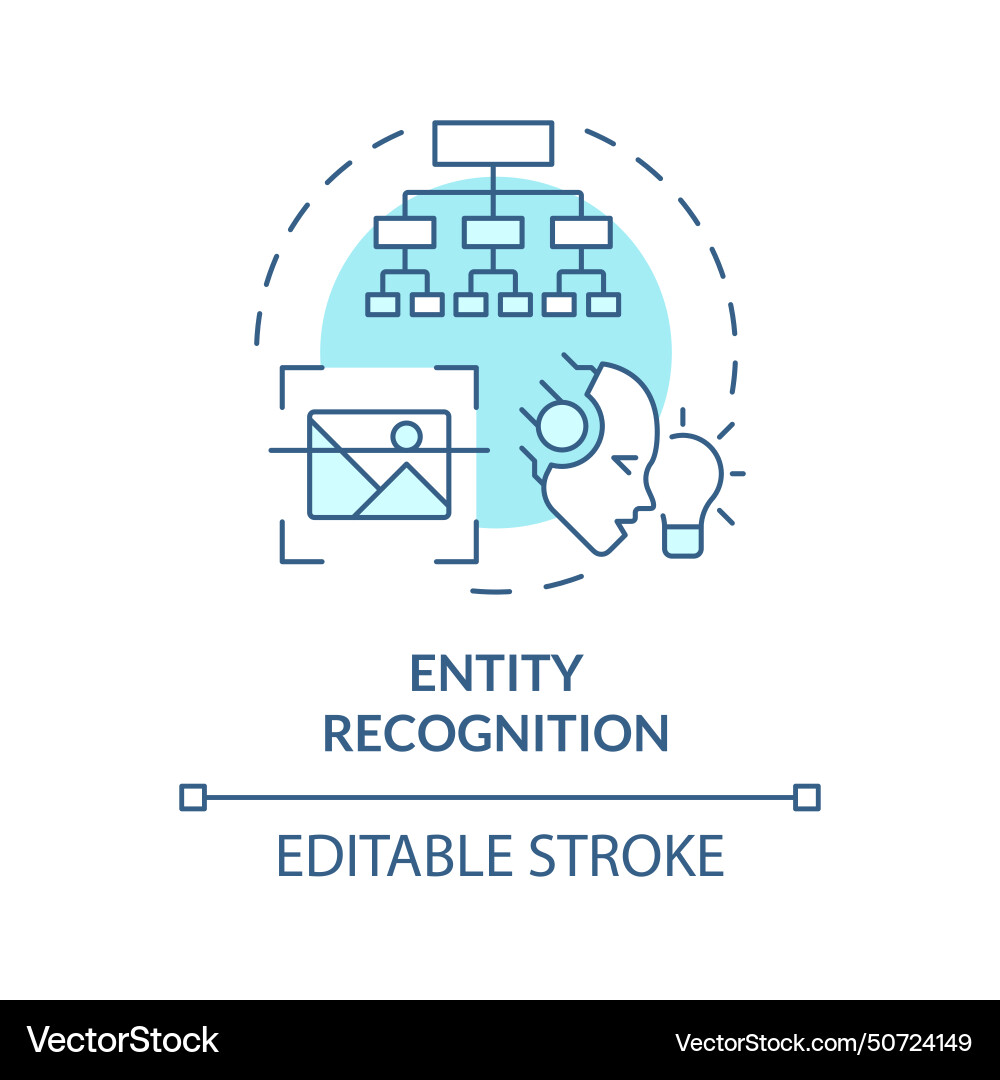 Entity recognition soft blue concept icon Vector Image