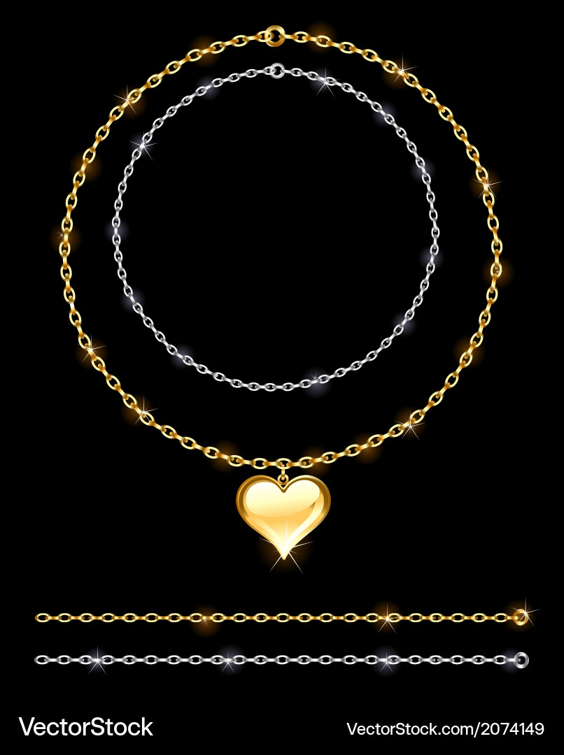 Gold and silver chain Royalty Free Vector Image