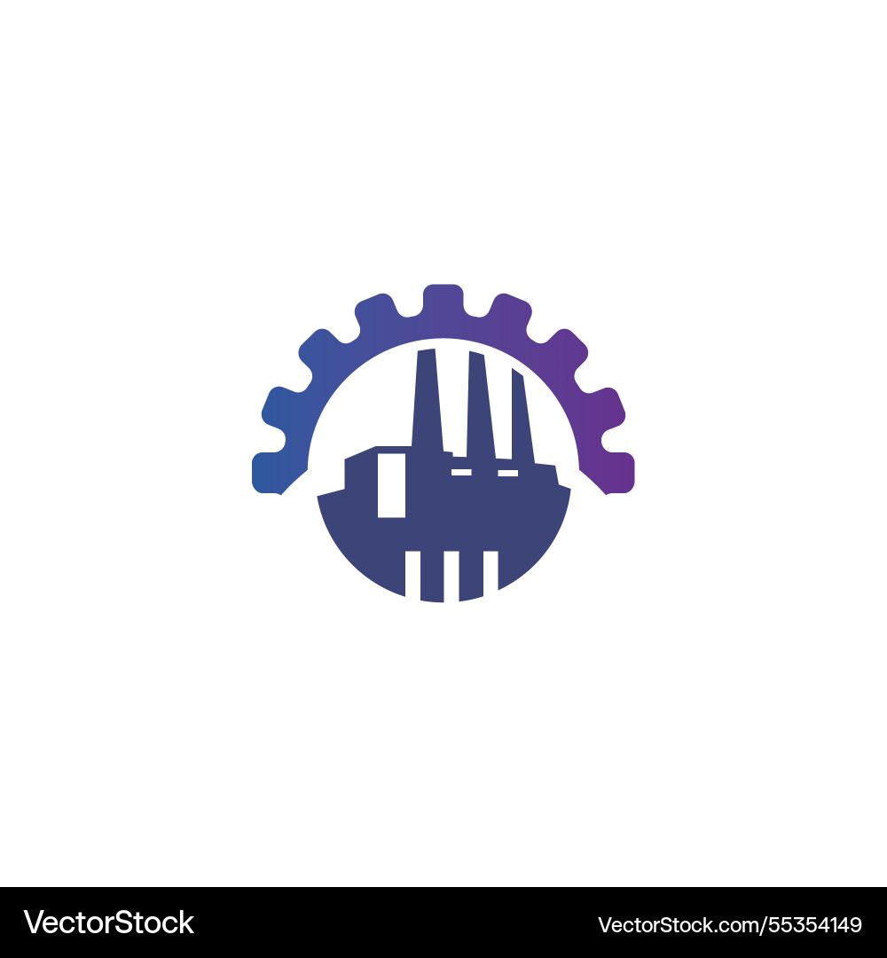 Industrial factory logo design template setting Vector Image