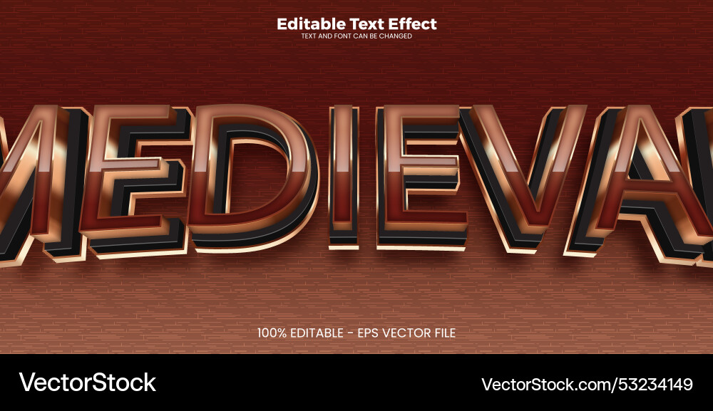 Medieval editable text effect in modern trend Vector Image