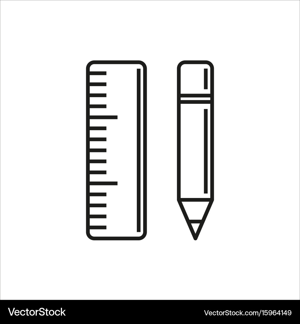 Pencil and Ruler Icons Royalty Free Vector Image