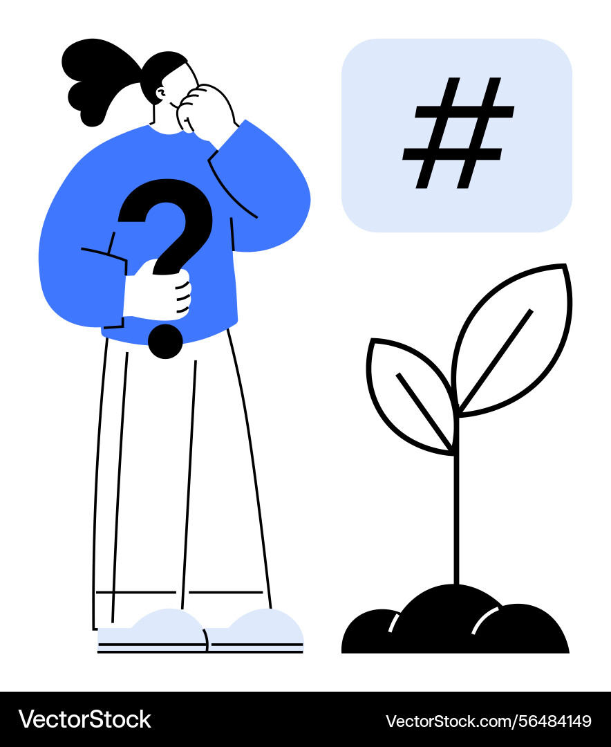 Person contemplating growth and ideas Royalty Free Vector